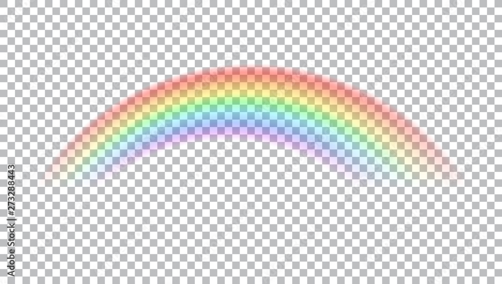 Colored transparent rainbow. Vector illustration. Symbol of good luck ...