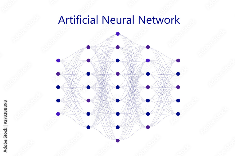 Neural network model with thin synapses between neurons Stock Vector ...