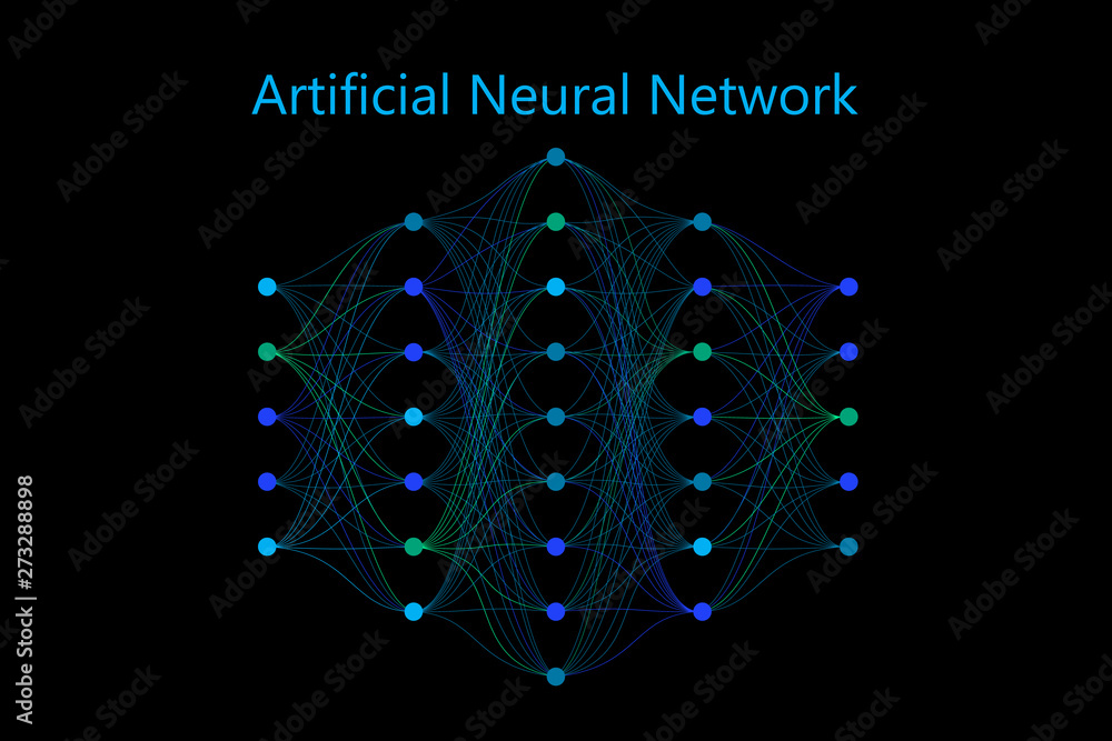 Neural network model with thin synapses between neurons Stock Vector ...