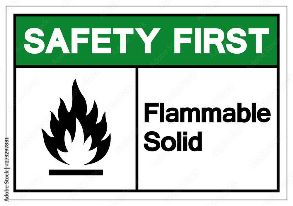 Safety First Flammable Solid Symbol Sign ,Vector Illustration, Isolate ...