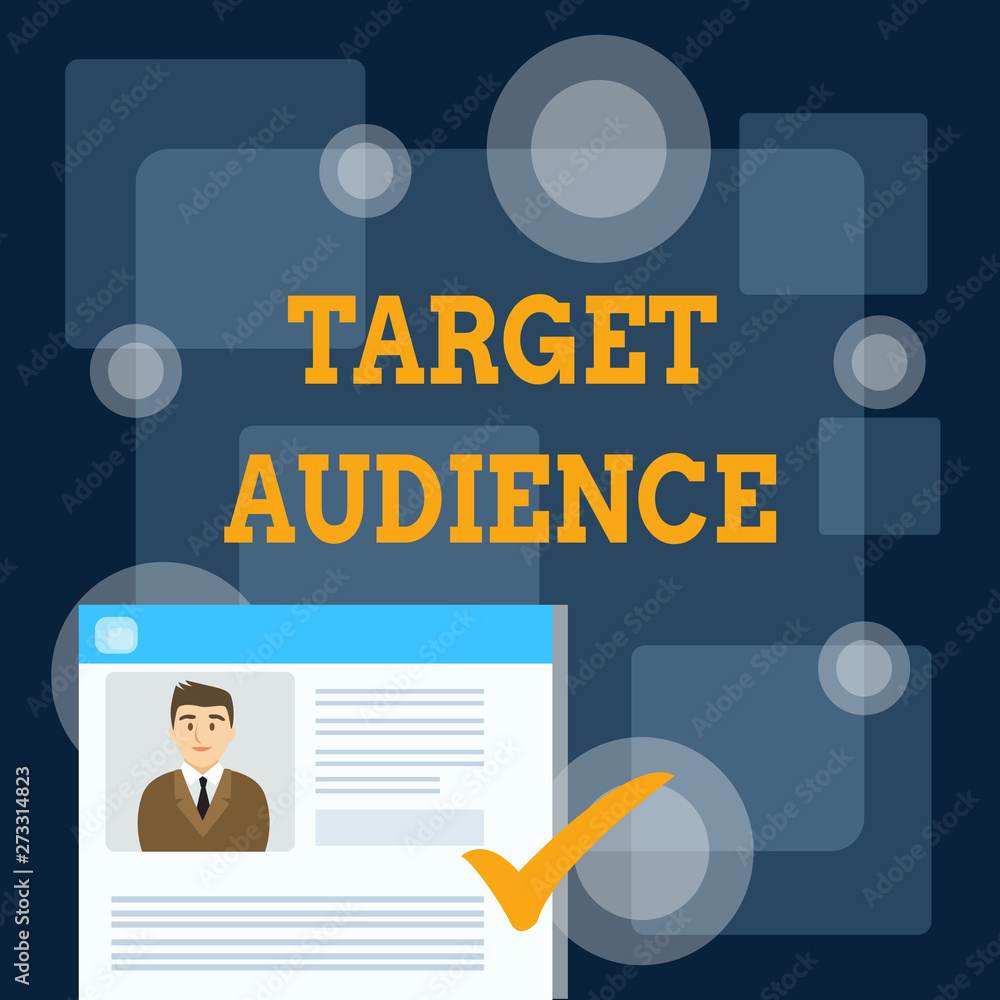 Writing note showing Target Audience. Business concept for category of ...