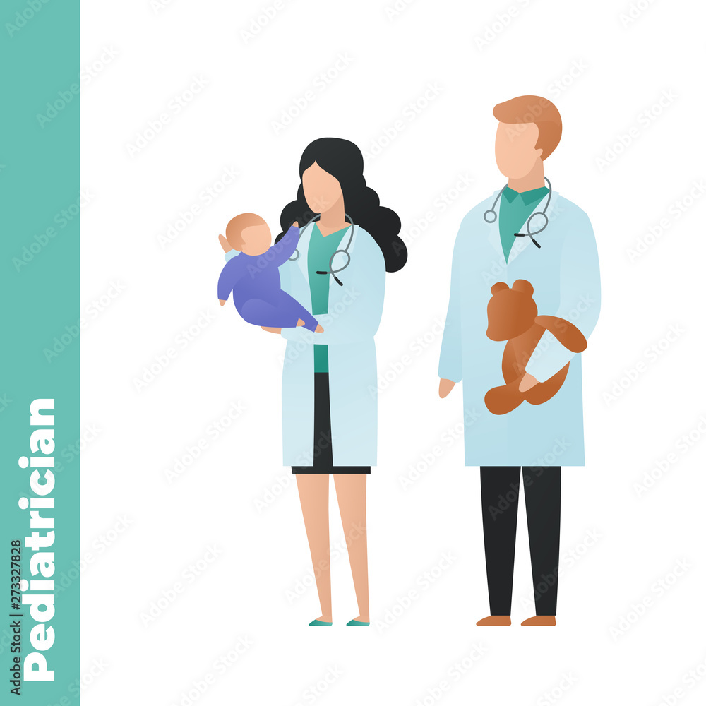 Trendy flat medical character vector cartoon illustration. Set of male ...