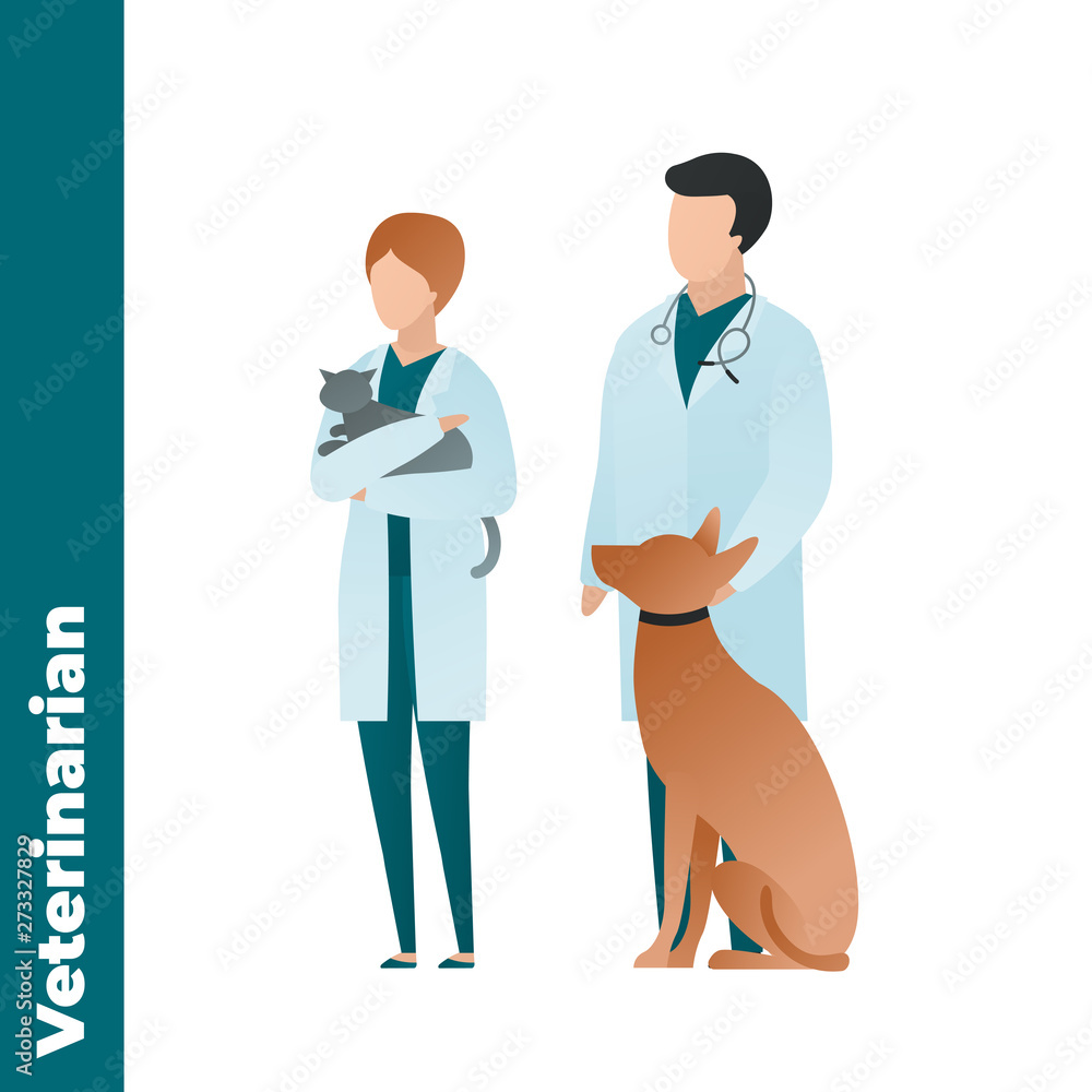 Trendy flat medical character vector cartoon illustration. Set of male ...