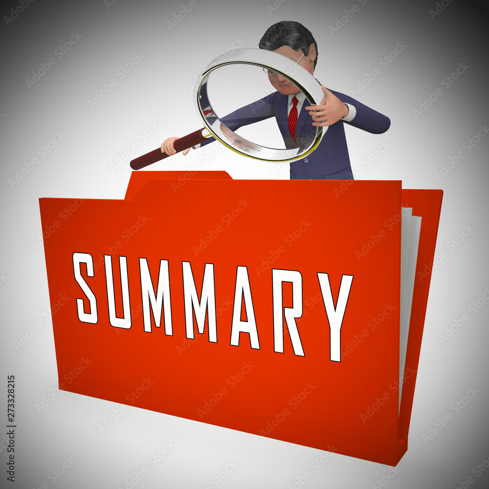 Executive Summary Folder Icon Showing Short Condensed Report Roundup 3d ...