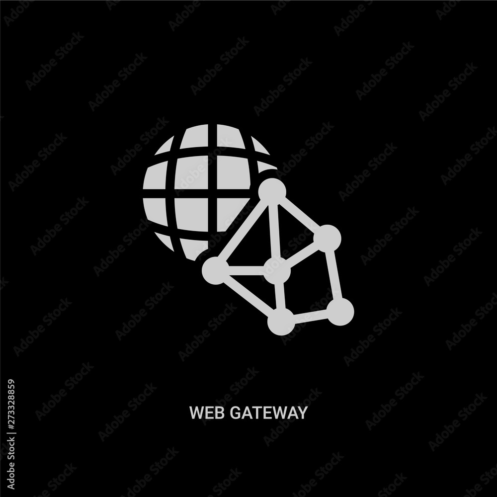 white web gateway vector icon on black background. modern flat web ...