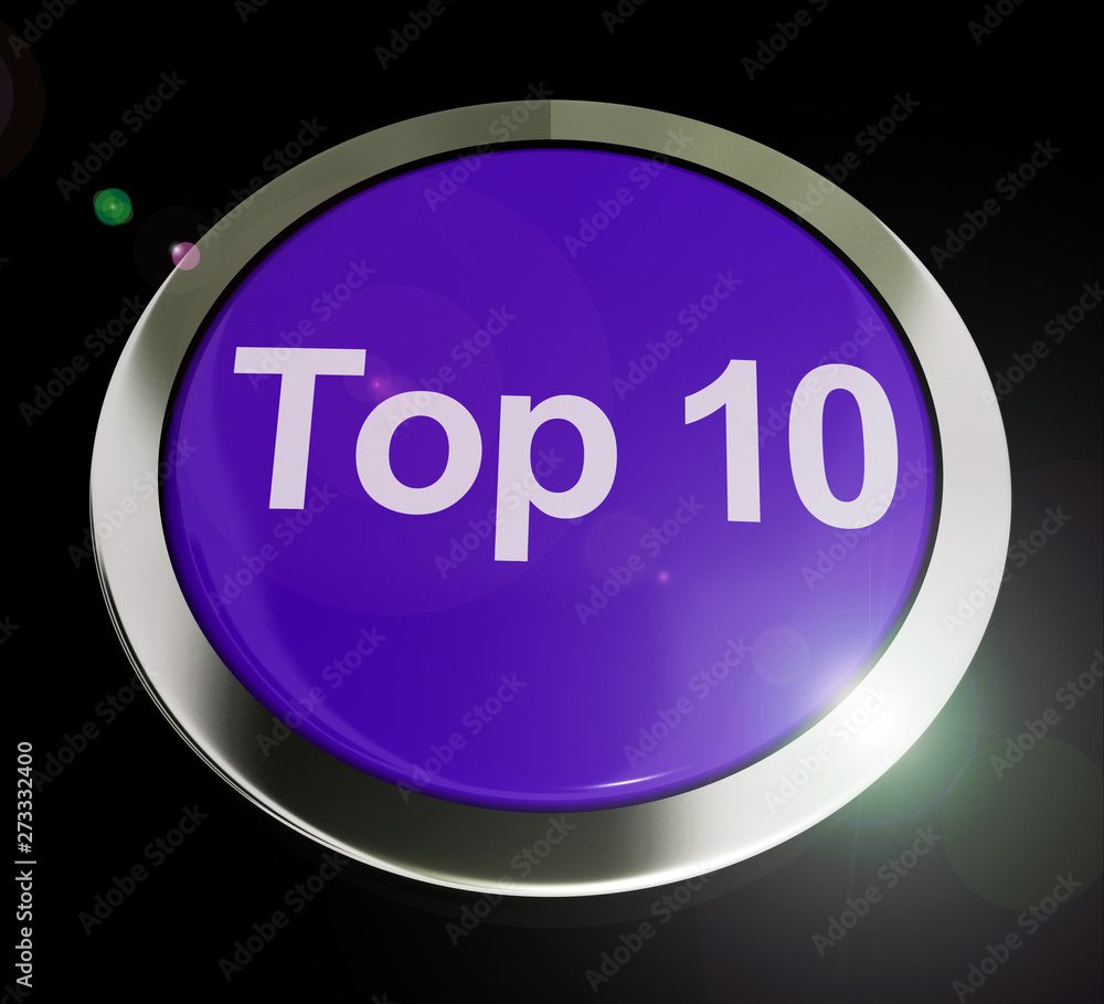 Top 10 concept icon means list of winners or finalists - 3d ...