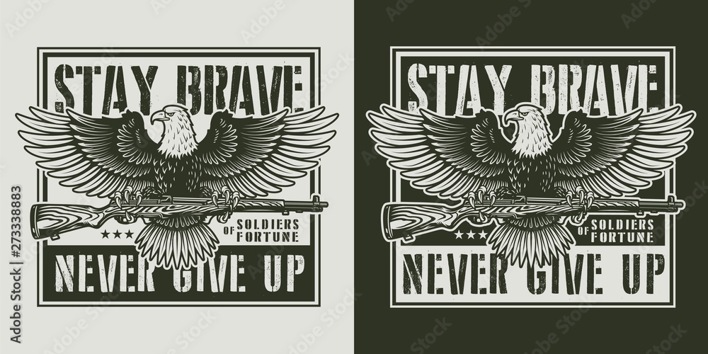 Vintage military and army label Stock Vector | Adobe Stock