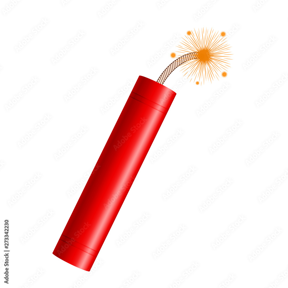 Vecteur Stock Dynamite sticks isolated on white background, red sticks ...