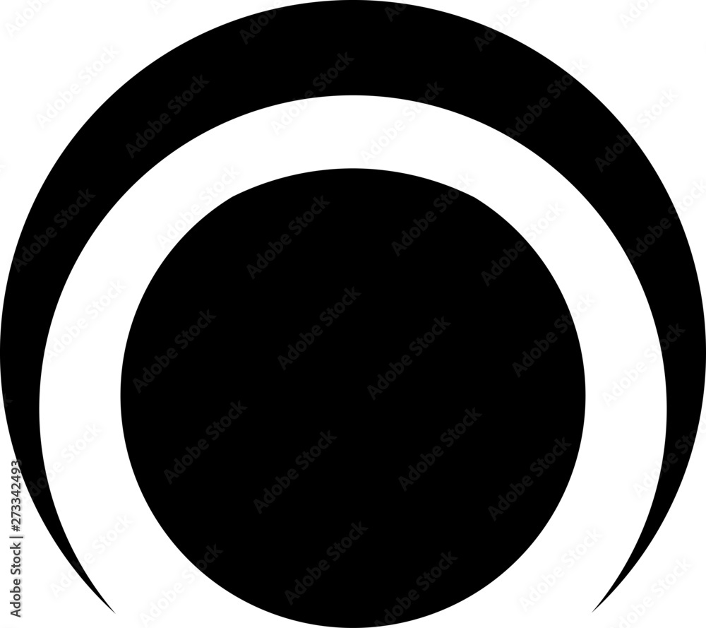 vector illustrates round circle covered by Crescent moon half moon ...