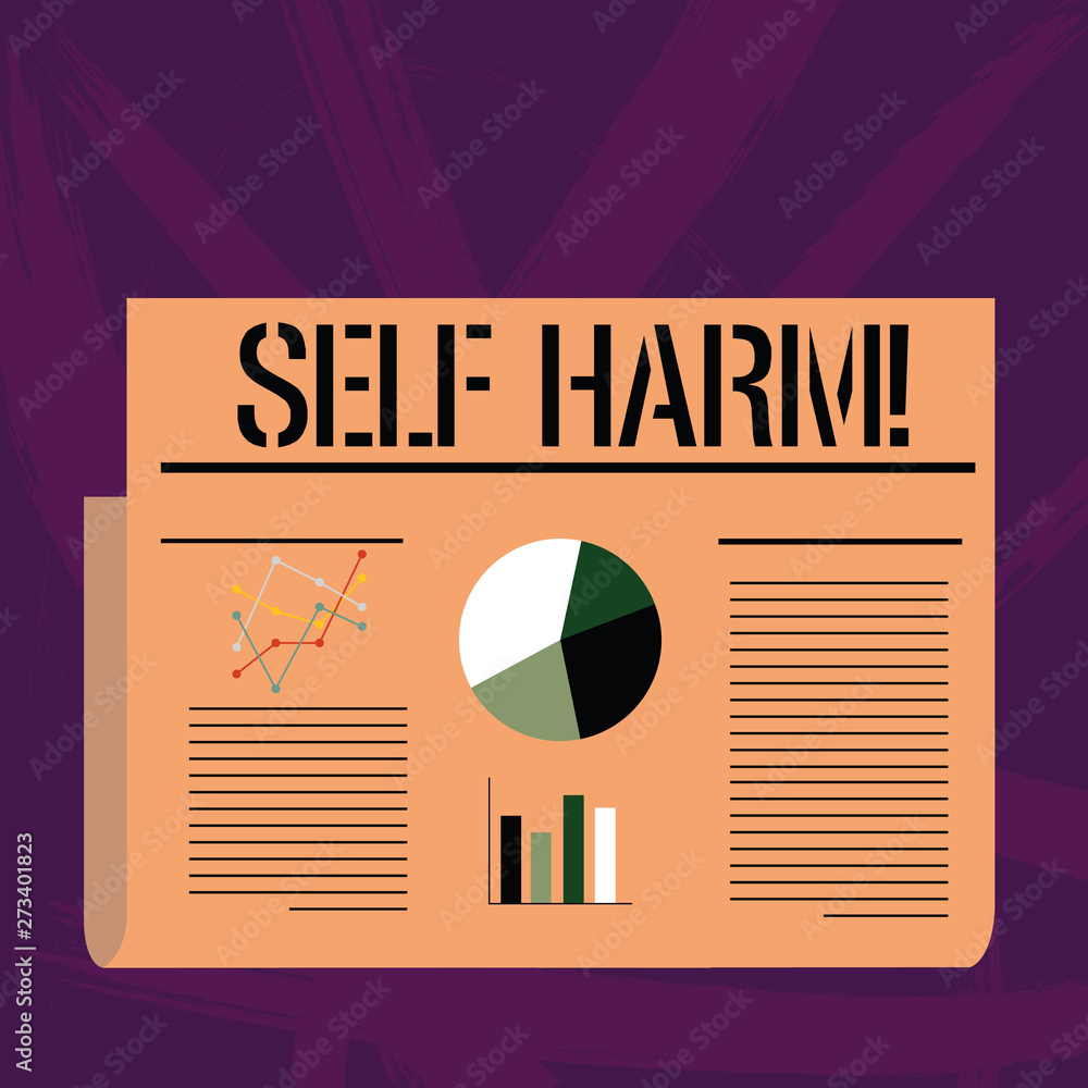 Handwriting text writing Self Harm. Conceptual photo deliberate injury ...