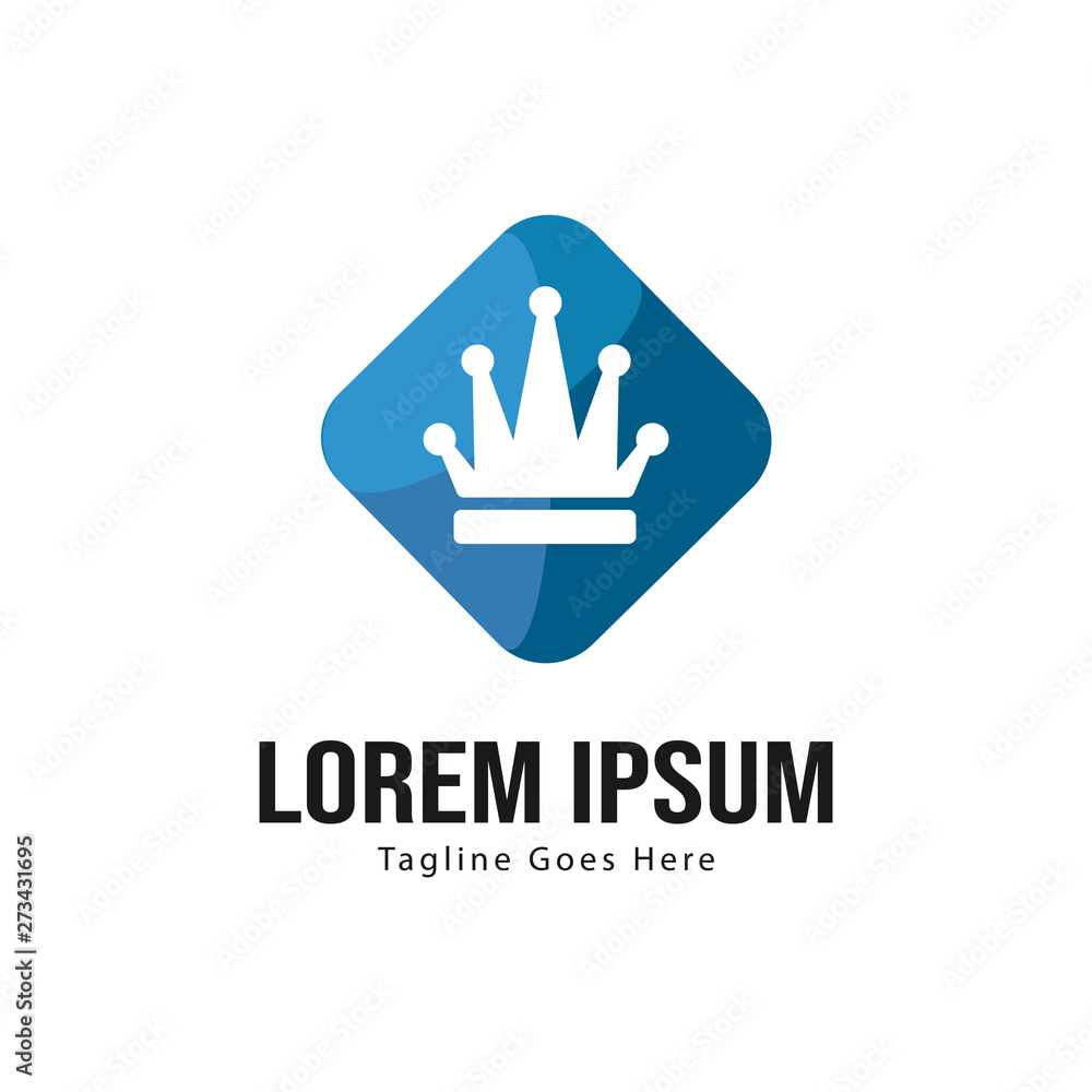 Crown logo template design with frame. minimalist crown logo vector ...