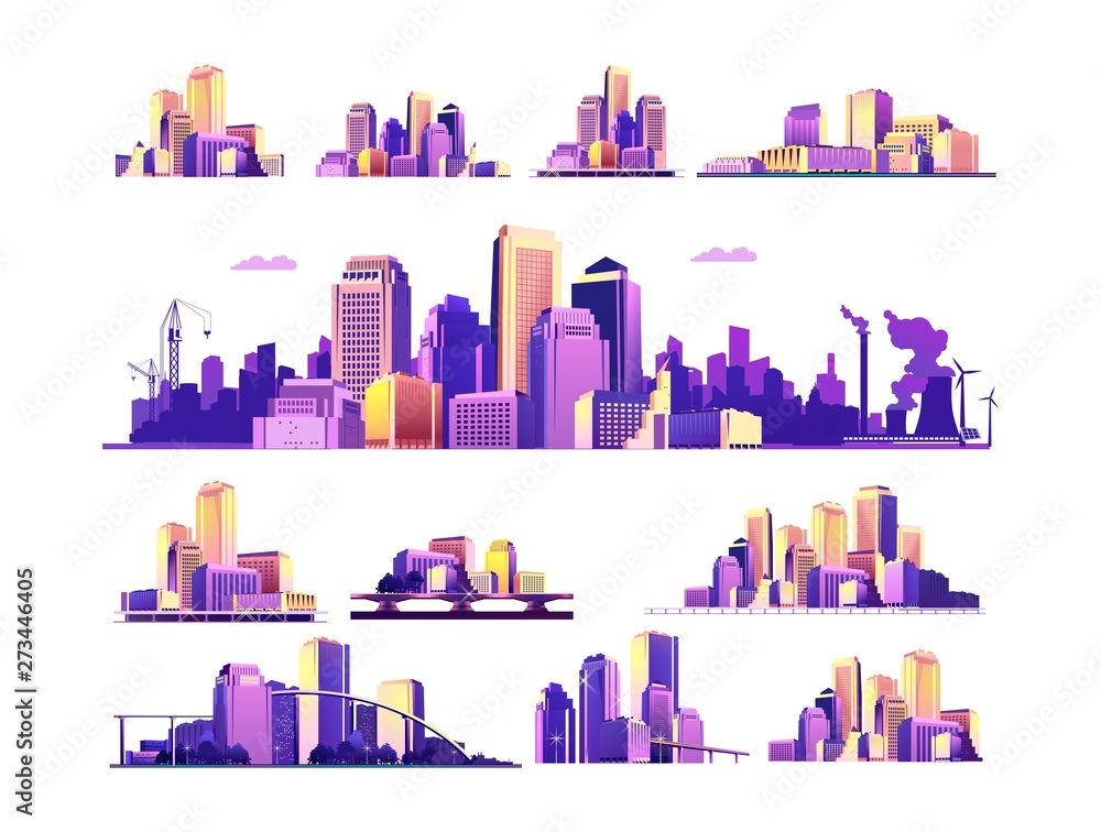 set of modern buildings Stock Vector | Adobe Stock