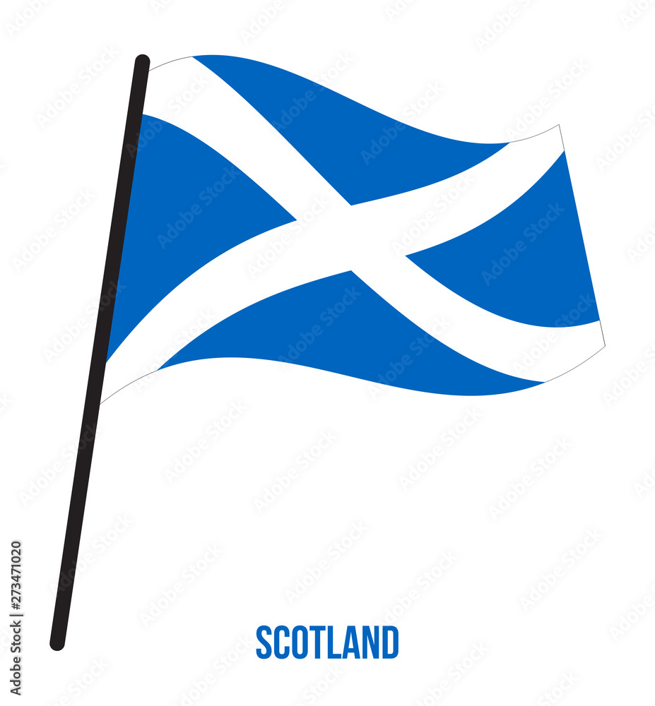 Scotland Flag Waving Vector Illustration on White Background. Countries ...