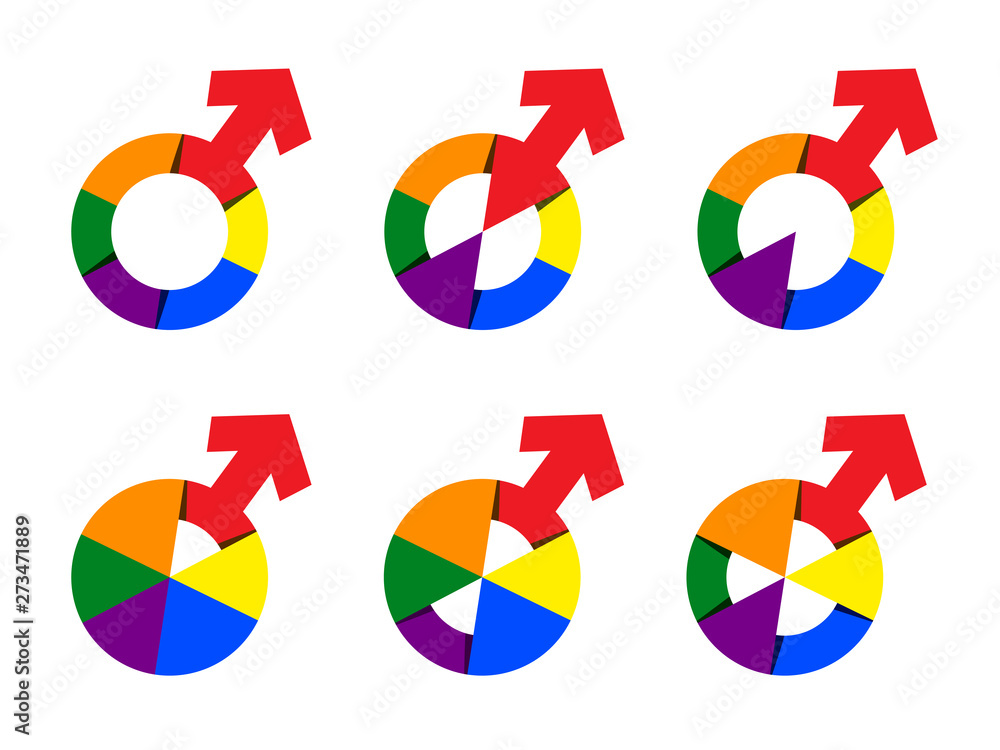 Vetor De Collection Of Man Symbol In Rainbow Color Illustration Vector