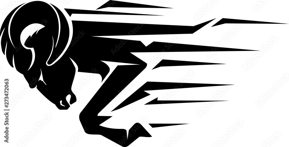 Ram Bust Speed Abstract Vector Stock Vector | Adobe Stock
