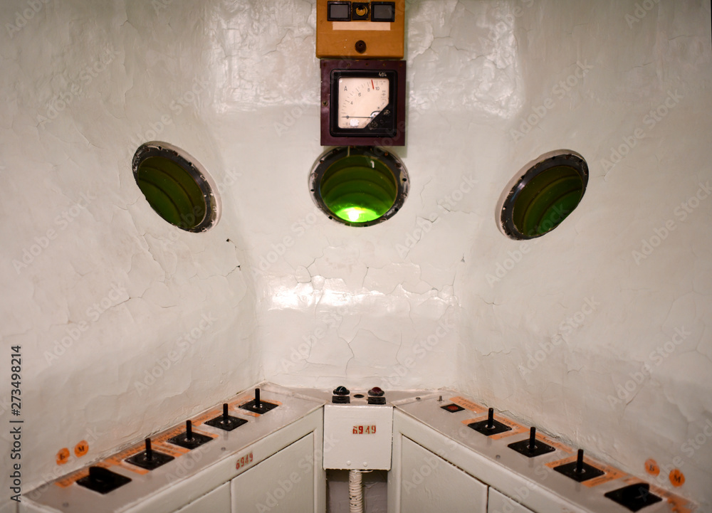 Real first nuclear power plant atomic reactor. Massive reactor lid ...