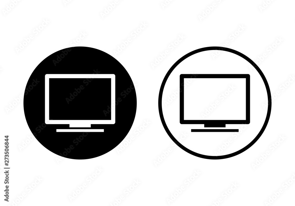 PC Icon vector. Computer monitor icon. Flat PC symbol. Stock Vector ...