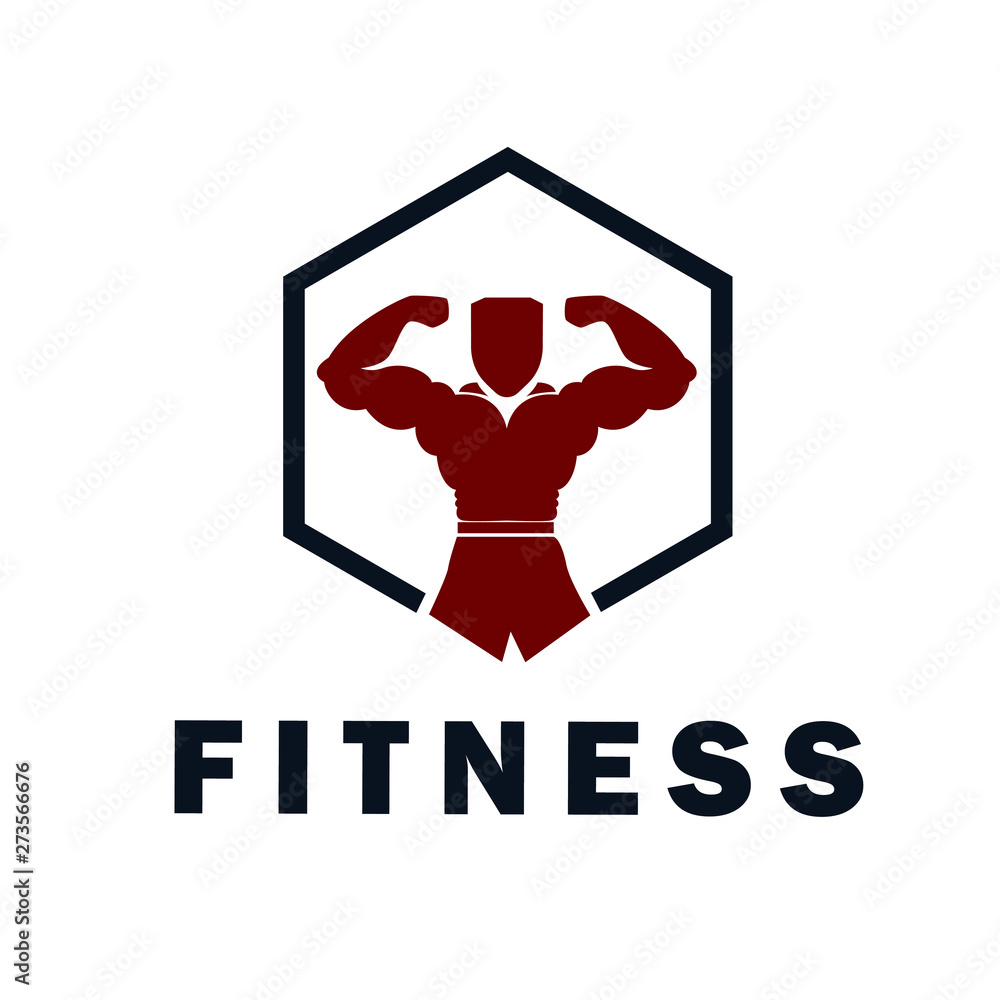 Human body muscle fitness gym logo design inspiration Stock Vector ...