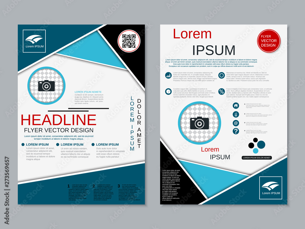 Modern professional two-sided flyer vector design template Stock Vector ...