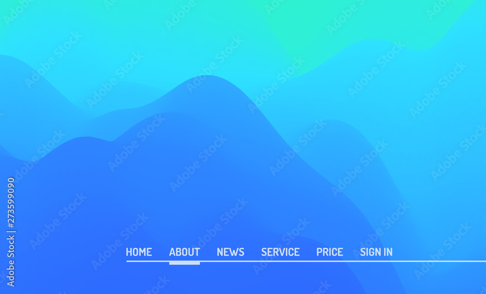 Landing page for website and mobile app. Landscape with mountains ...