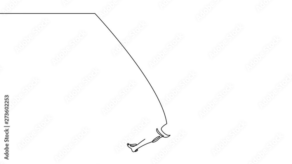 Self drawing simple animation of single continuous one line drawing ...