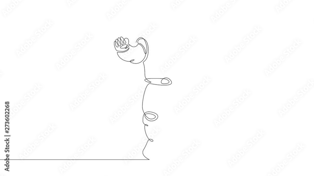 Self drawing simple animation of single continuous one line drawing ...