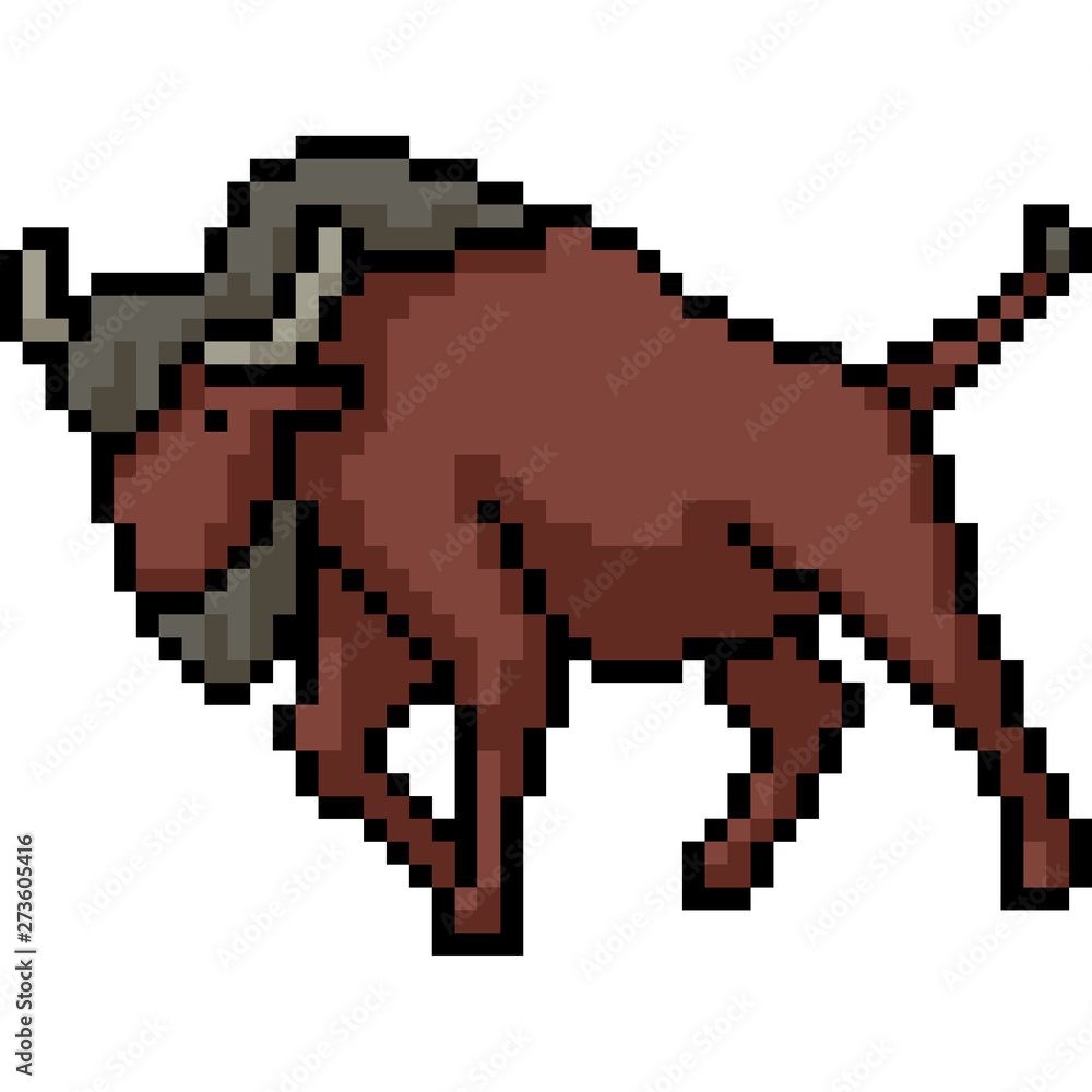 vector pixel art ox Stock Vector | Adobe Stock