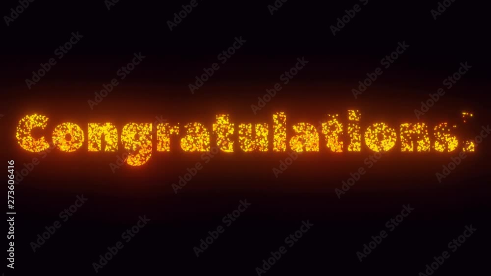 Congratulations Text On Black Background, 3 Fonts Versions Flying ...