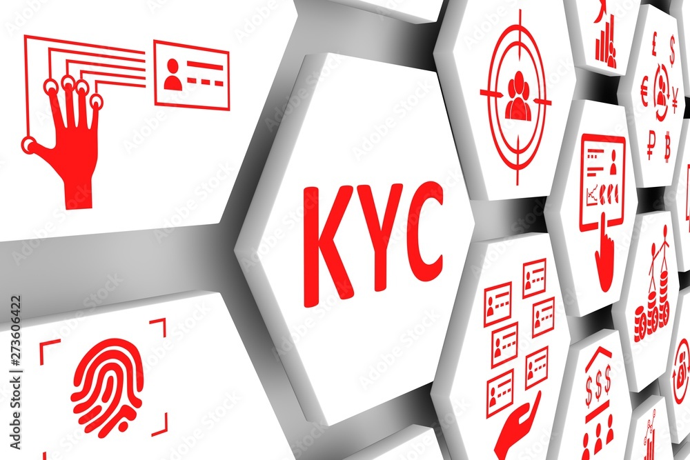 KYC concept cell background 3d illustration Stock Illustration | Adobe ...