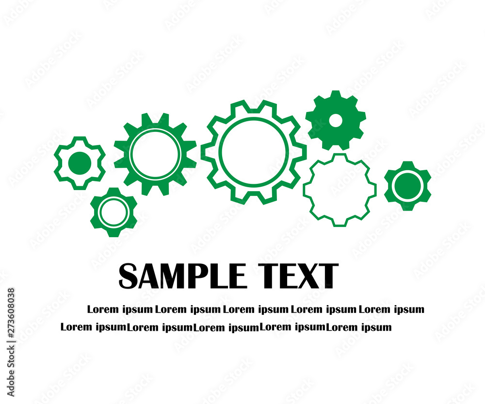 green gear wheels with green light bulb symbolizing idea.Gear vector ...