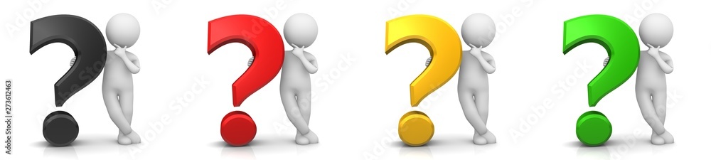 question mark 3d black red golden yellow green interrogation point ...