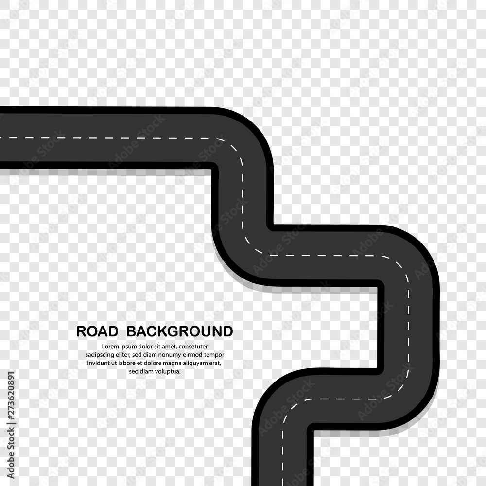 Road. Winding Road with shadow isolated on transparent background Stock ...