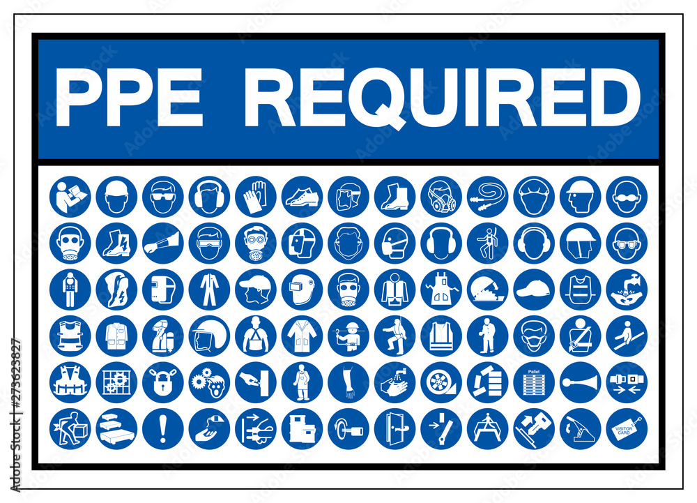 PPE Required Symbol Sign, Vector Illustration, Isolated On White ...
