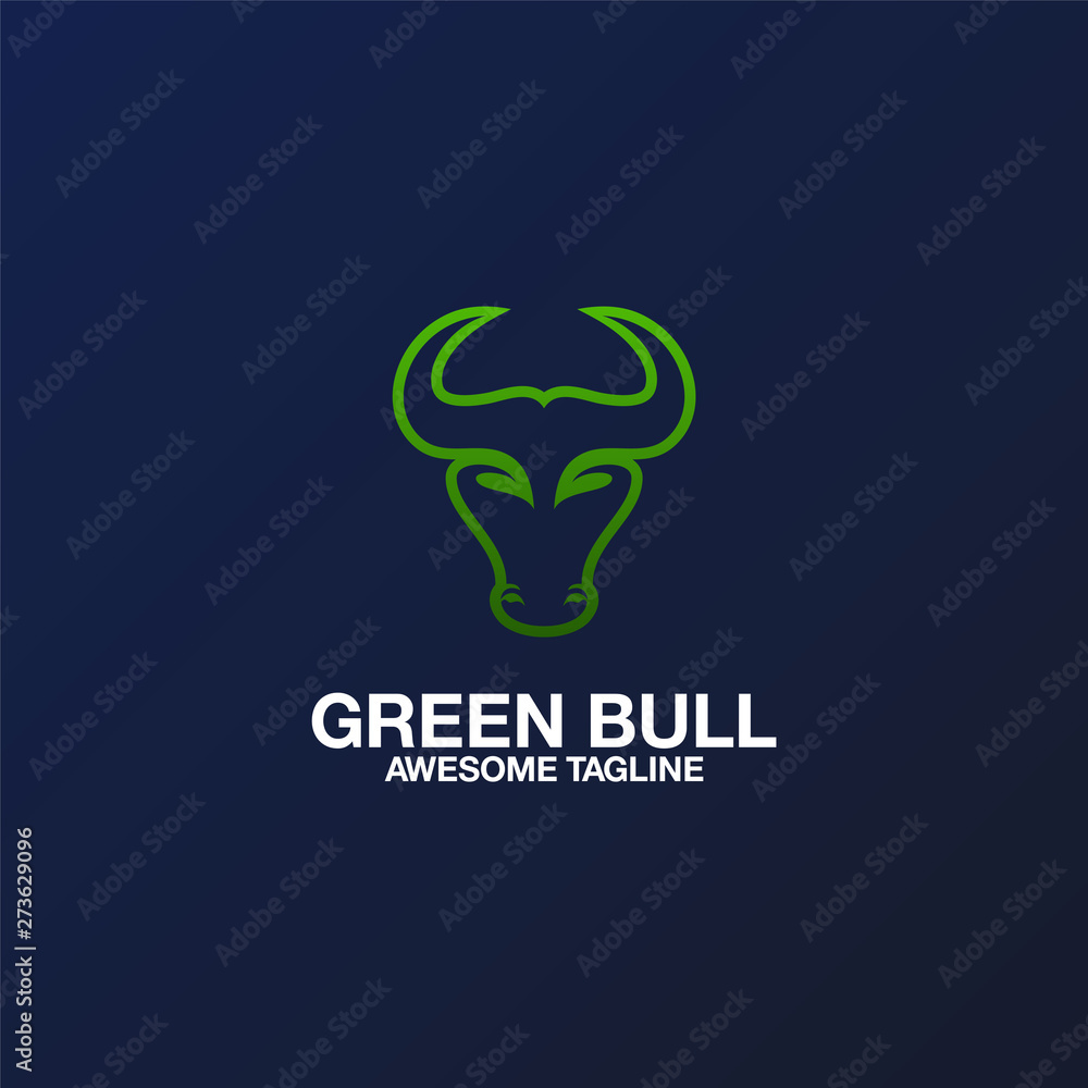 green bull logo design awesome inspiration Stock Vector | Adobe Stock