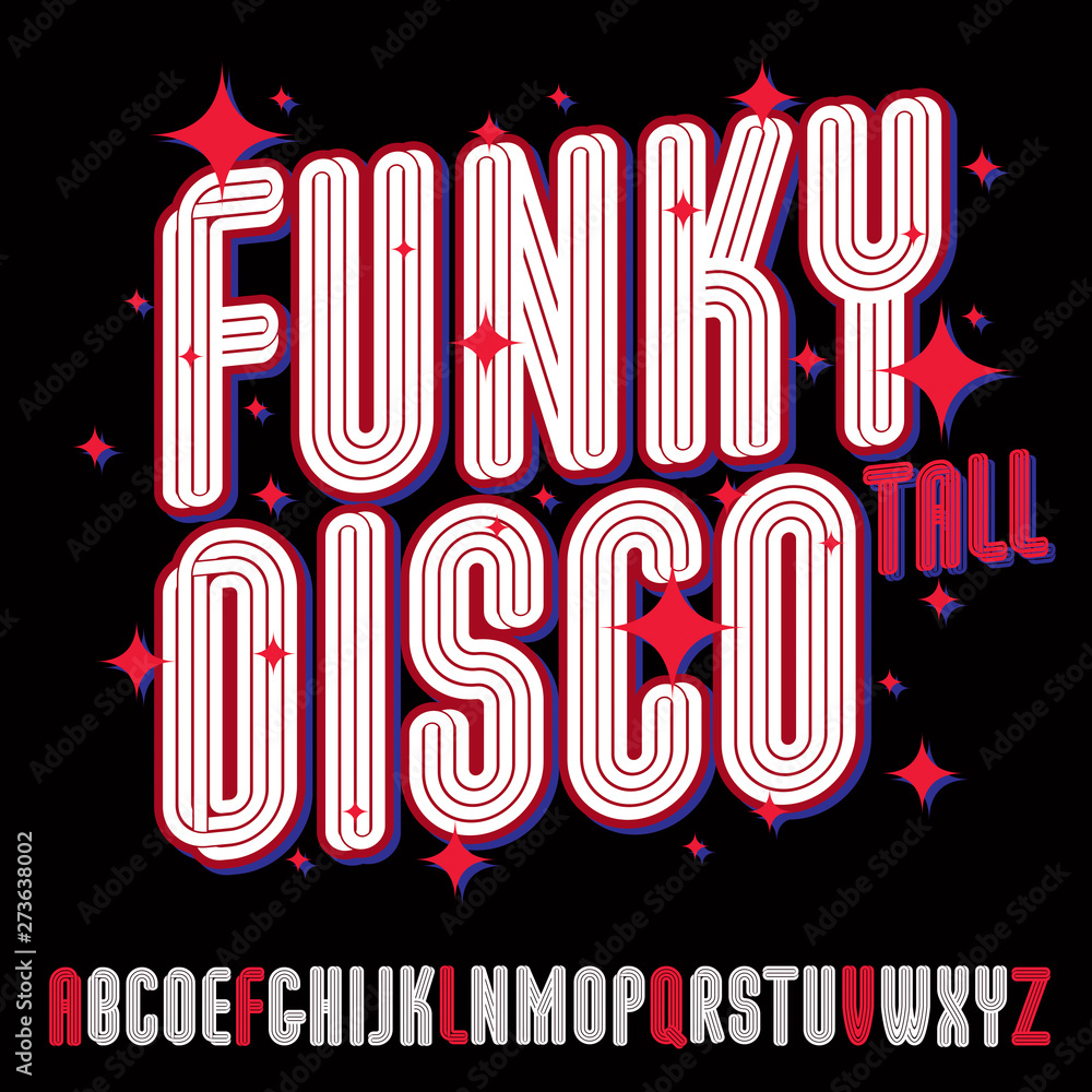 Vetor de Vector funky tall upper case English alphabet letters ...