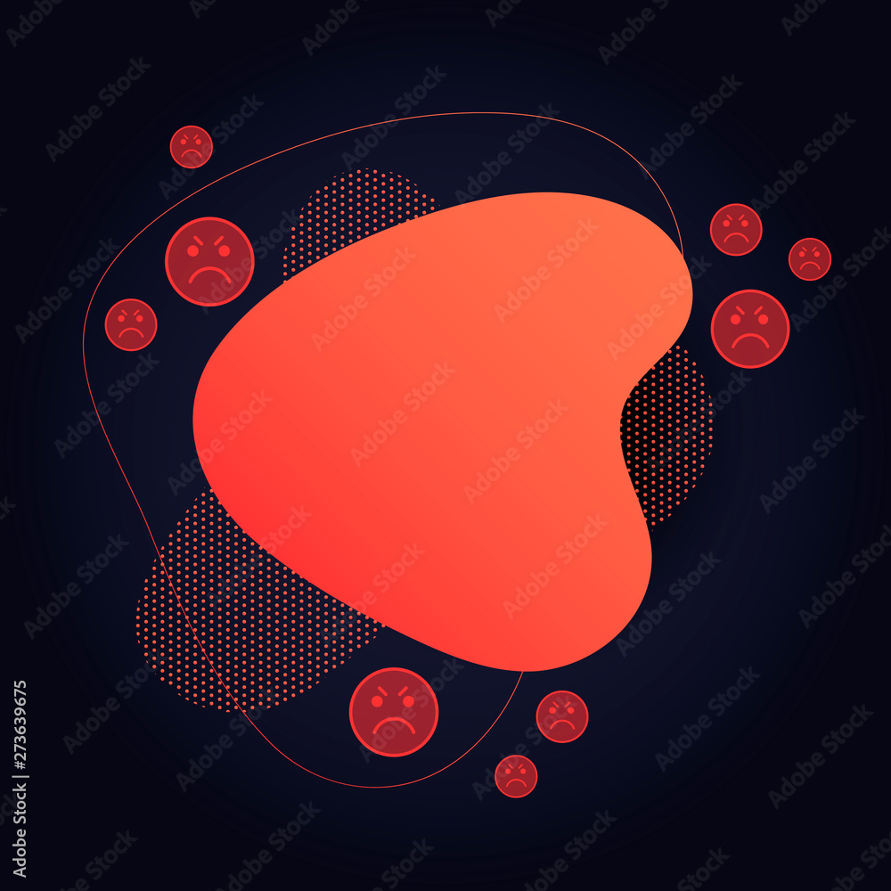 Vector fluid emotion banner template. Colorful abstract red gradient ...