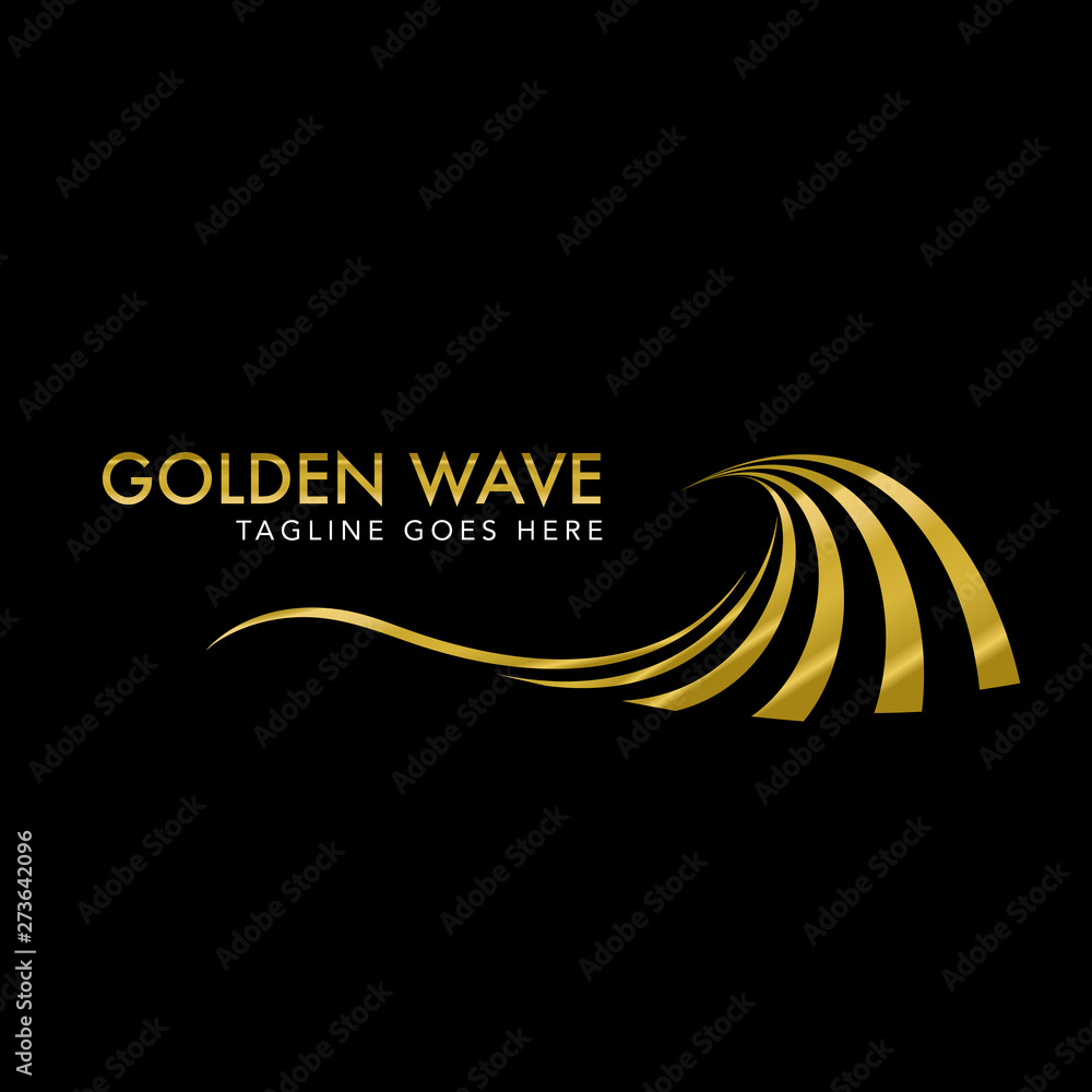 golden wave logo design for template Stock Vector | Adobe Stock