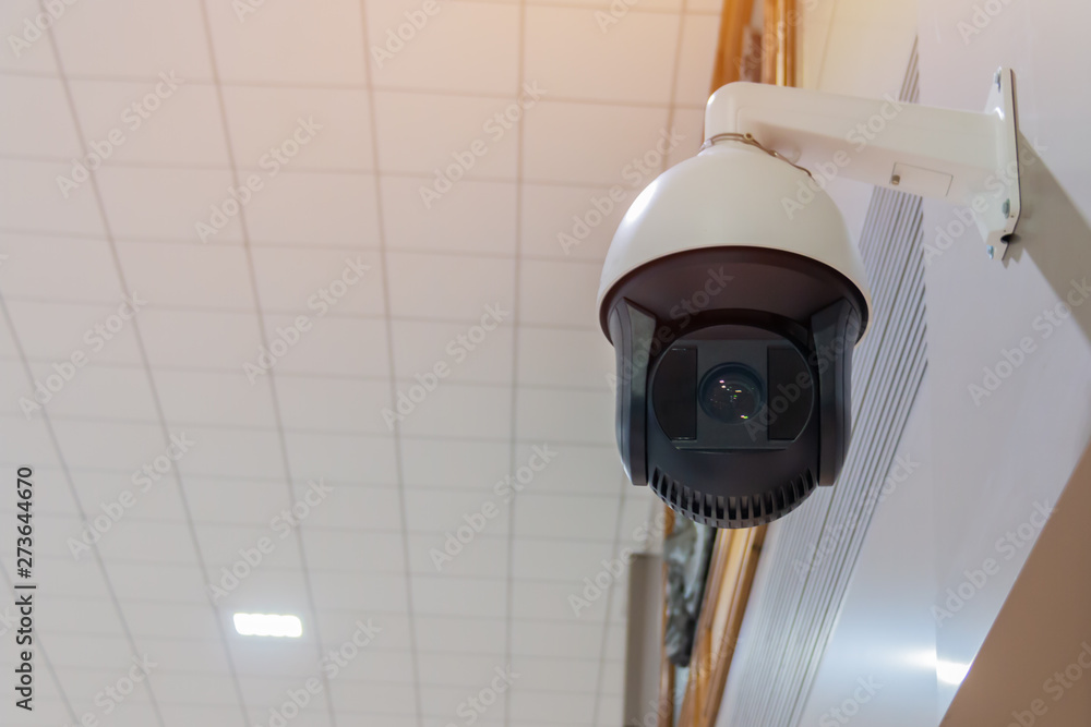 CCTV camera monitoring for security system protection in office. Closed ...