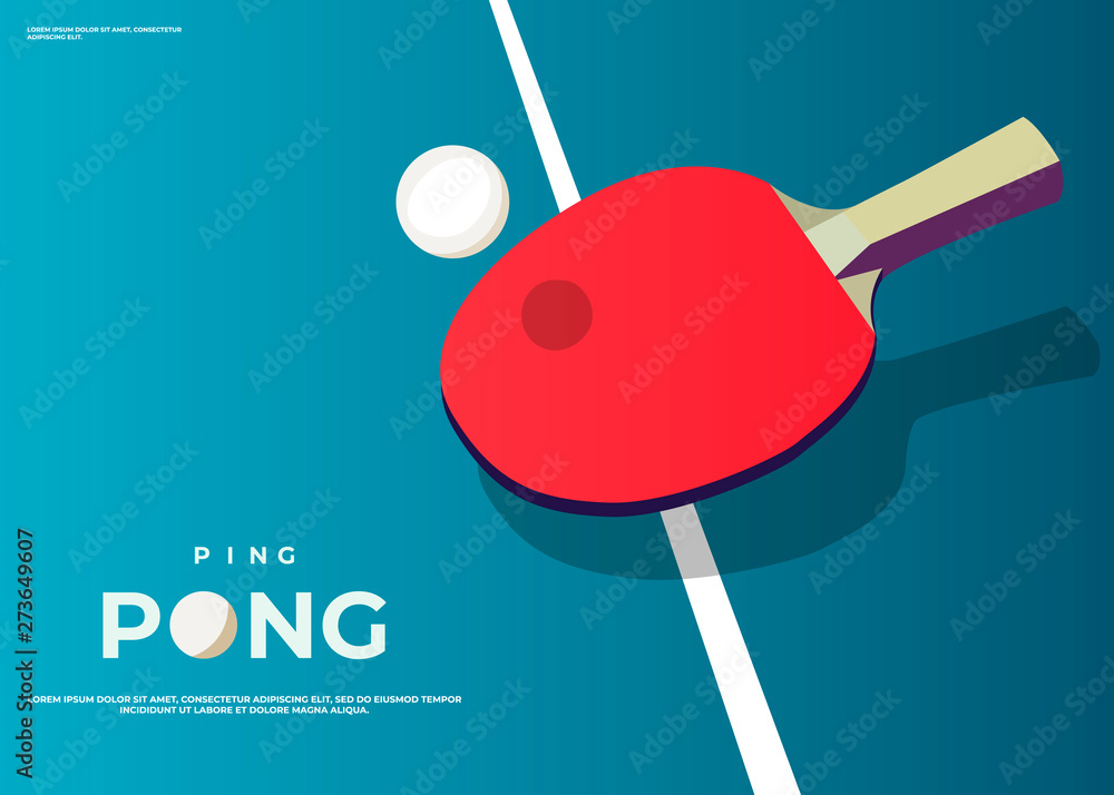 Ping pong Poster Template. Table and rackets for ping-pong. Vector ...