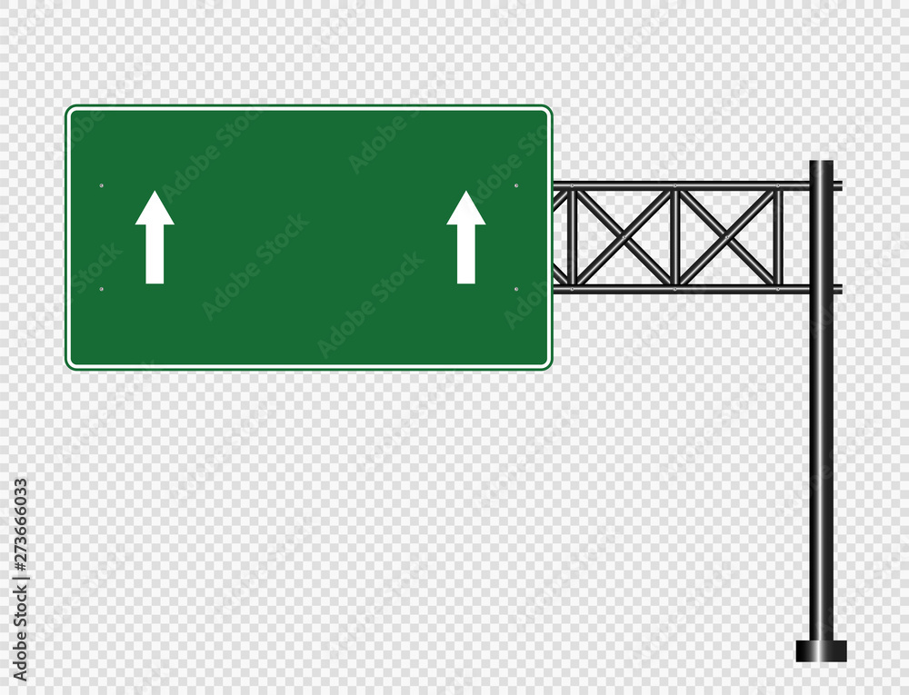 Green traffic sign,Road board signs isolated on transparent background ...