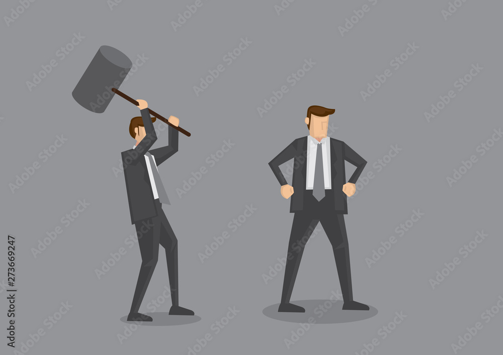 Trying to Kill with Mallet Concept Cartoon Vector Illustration Stock ...