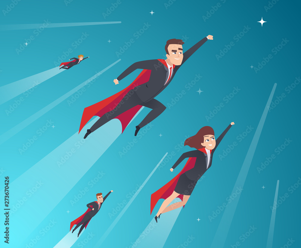 Business concept characters. Professional team working powerful ...