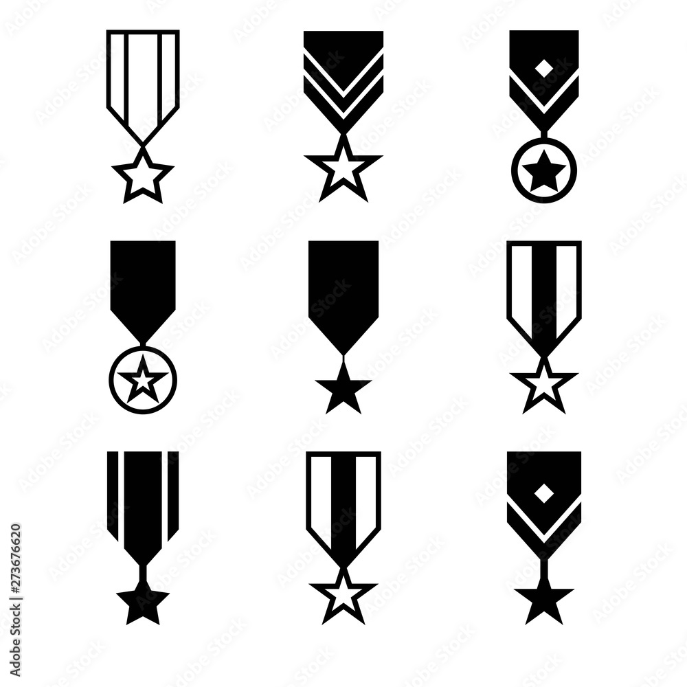Military rank icon set. Army insignia symbol design. Soldier emblem ...