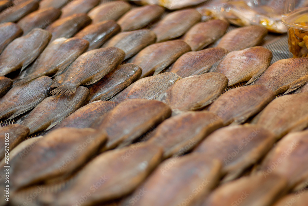 Dried Trichogaster pectoralis fish , Sun dried fish Stock Photo | Adobe ...