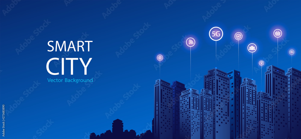 Smart city. Vector illustration. Stock Vector | Adobe Stock
