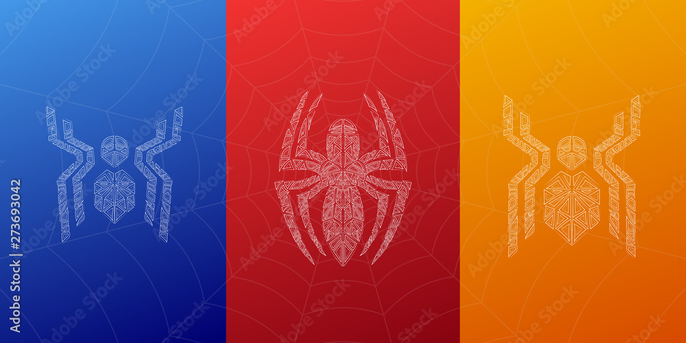 Poster Spiders symbols, grunge spider logo banner, poster design ...