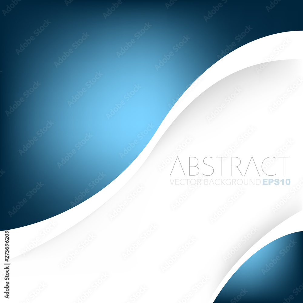 Blue curve vector abstract blue background with copy space for your ...