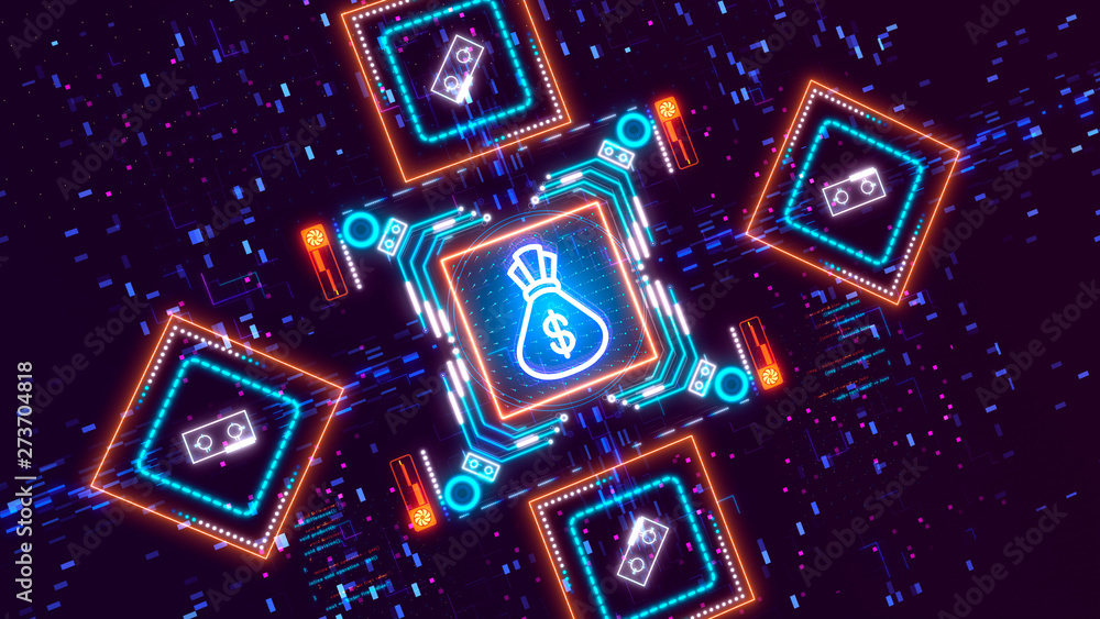 Digital banking representation concept. Business and technology of ...