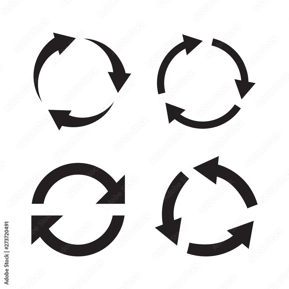 Set of round arrows in black. Vector illustration Stock Illustration ...