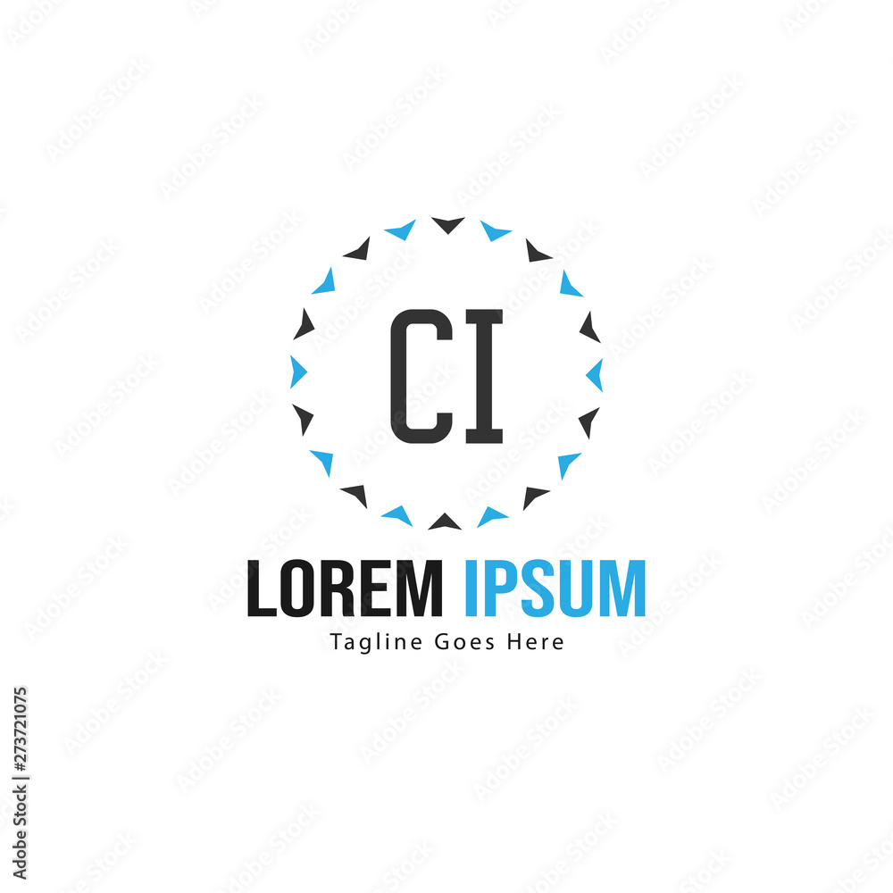 Initial CI logo template with modern frame. Minimalist CI letter logo ... Initial CI logo template with modern frame. Minimalist CI letter logo ...